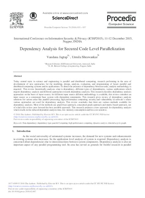 Dependency Analysis For Secured Code Level Parallelization