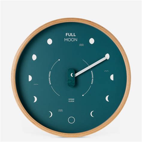 Blue Green Moon Phase Clock Buy A Handmade Moon Clock