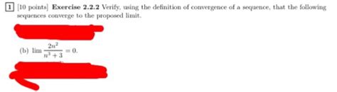 solved verify using the definition of convergence of n