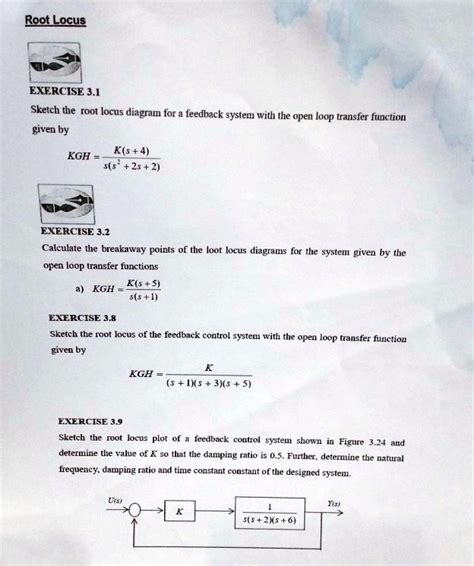 Solved Root Locus Exercise 31 Sketch The Root Locus Diagram For A