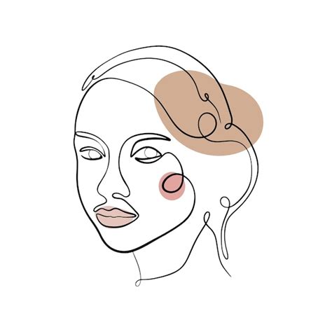 Cara De Una Línea Cara De Mujer De Boceto Lineal Esquema De Ilustración