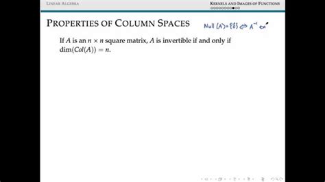Column Spaces Of Linear Transformations Youtube