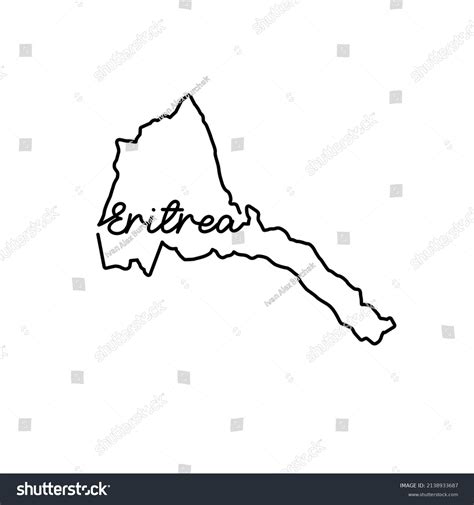 Eritrea Outline Map Handwritten Country Name Stock Vector Royalty Free Shutterstock