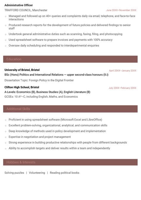 Civil Service Cv Examples Free Template And How To Write
