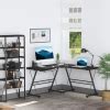 HOMCOM Large L Shaped Desk Computer Desk Multifunctional Computer Table With Keyboard Corner