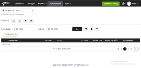 My Purchases Iris Irp