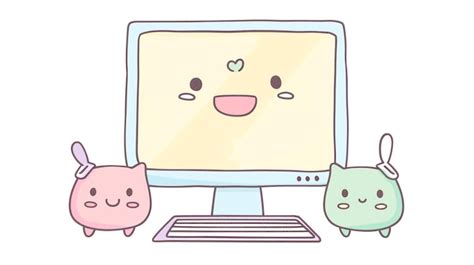 A Cute Cartoon Computer With A Happy Face On The Screen Premium Ai Generated Image