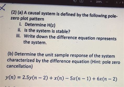 Solved 209 1 5 2 A A Causal System Is Defined By The