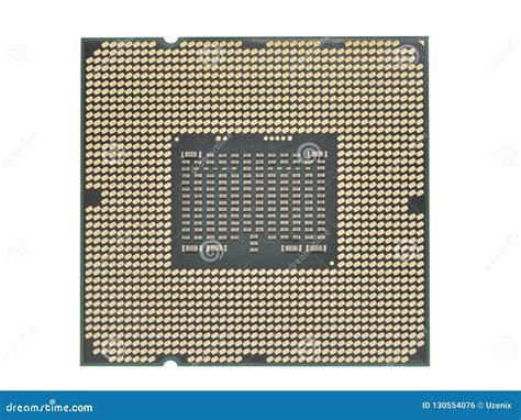 CPU Processor Close Up From Contacts Isolated On A White Background Stock Photo Image Of
