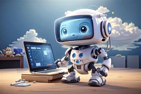 Premium Ai Image Cloud Computing Technology Concept With 3d Rendering Cute Robot And Graphic