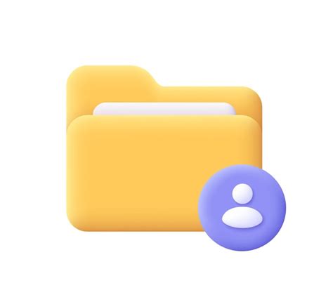 사용자 아이콘 기호가 있는 폴더 파일 관리 데이터베이스 데이터 저장 개념 3d 벡터 아이콘 만화 최소 스타일 프리미엄 벡터