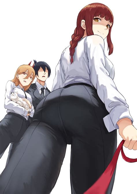 Makima Power Hayakawa Aki And Meowy Chainsaw Man Drawn By Mikame