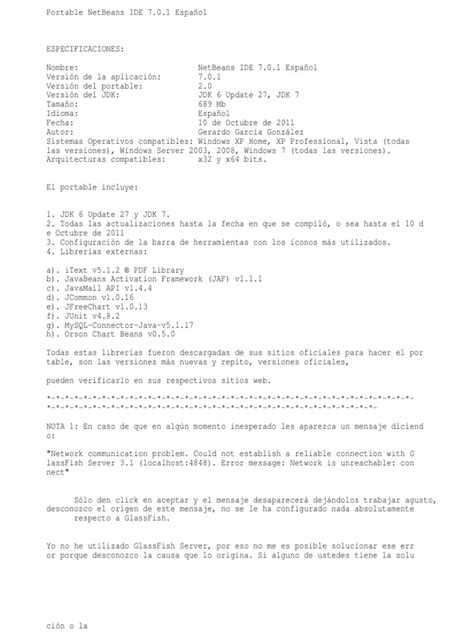 Netbeans Ide 7 0 1 Español Leer Pdf Memoria Del Ordenador Microsoft Windows