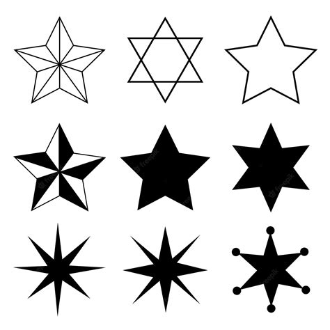 Premium Vector Stars Variation Set Five Pointed Star Star Of David Isolated Vector Stars