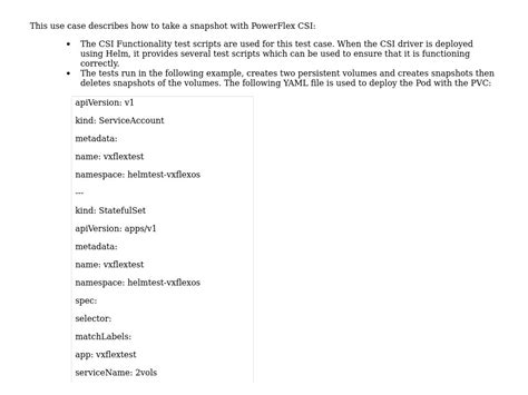 Use Case 3 Snapshot With Powerflex Csi Amazon Elastic Kubernetes
