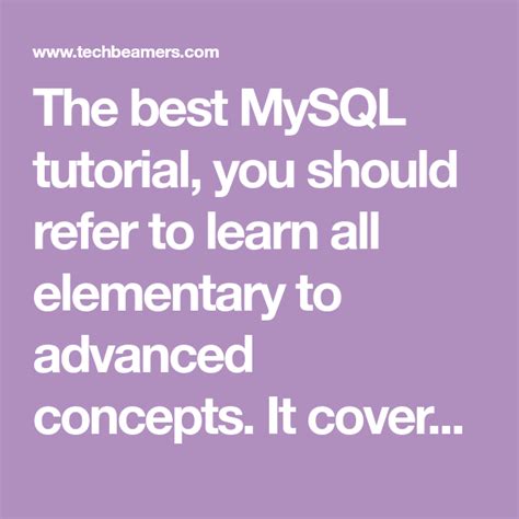 Mysql Tutorial For Beginners Artofit