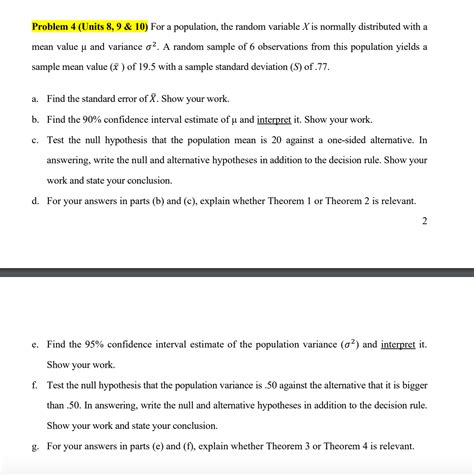 Solved Problem 4 Units 89and 10 ﻿for A Population The