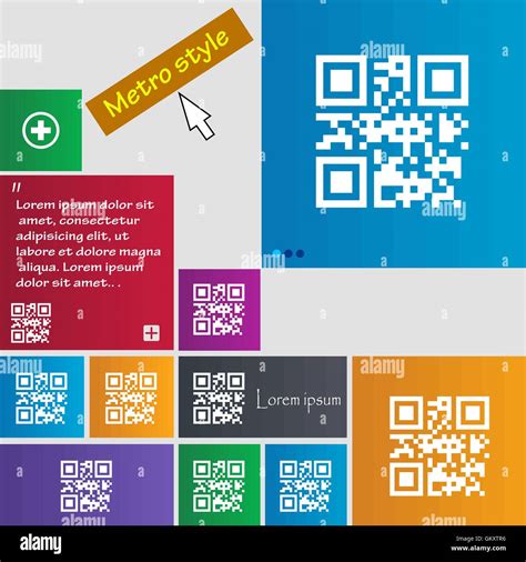 Qr Code Icon Sign Buttons Modern Interface Website Buttons With Cursor Pointer Vector Stock