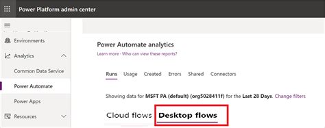 Ver análisis de los flujos de Escritorio Power Platform Microsoft Learn