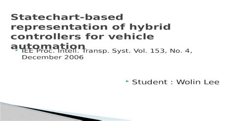 Pptx Statechart Based Representation Of Hybrid Controllers For