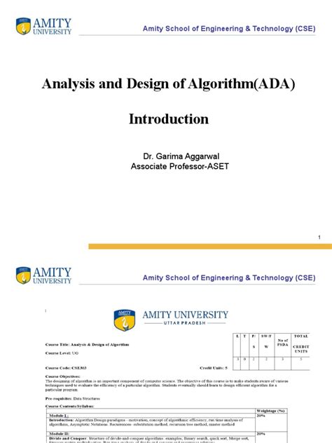 amity mod 1 l 1introduction to algorithms pdf algorithms dynamic programming