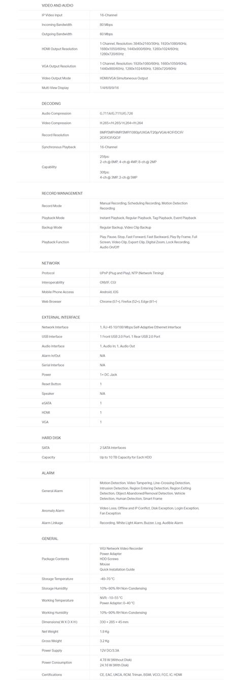 Tp Link Vigi Nvr H Channel Network Video Recorder Networking Scorptec Computers