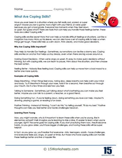 Coping Skills Worksheets Editable Fillable Printable Pdfs