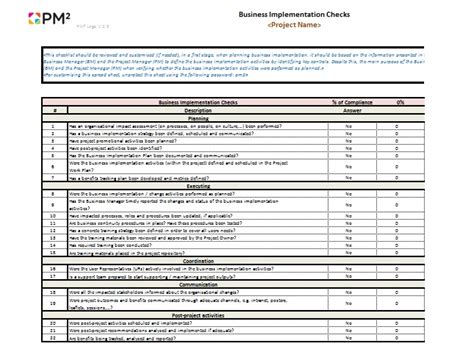 Implementation Checklist Template Project Checklist 14 Examples