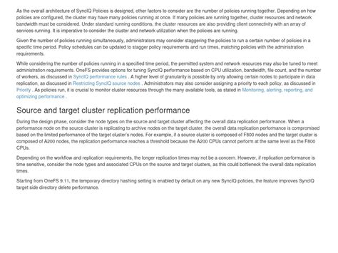 cluster resources with data replication dell powerscale synciq architecture configuration