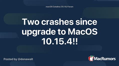 Two Crashes Since Upgrade To Macos 10154 Macrumors Forums