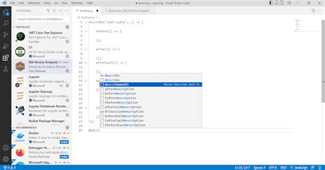 Extension For Writing Mocha Tests In Visual Studio Code