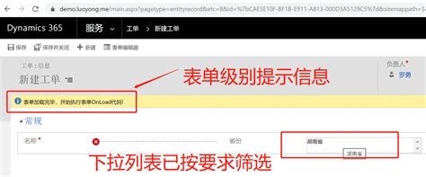 Dynamics 365客户端编程示例：获取当前用户的信息，表单级通知 提示，表单onload事件执行代码 微软mvp 15 18 罗勇 博客园