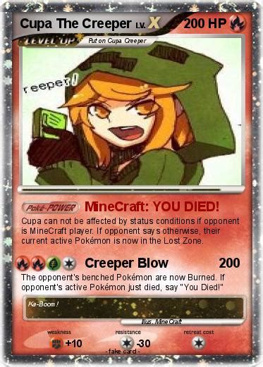 Pokémon Cupa The Creeper Minecraft You Died My Pokemon Card