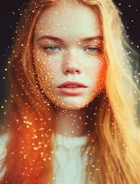 Premium Ai Image Close Up Shot Of Woman Beauty With Twinkling Light Shining Generative Ai