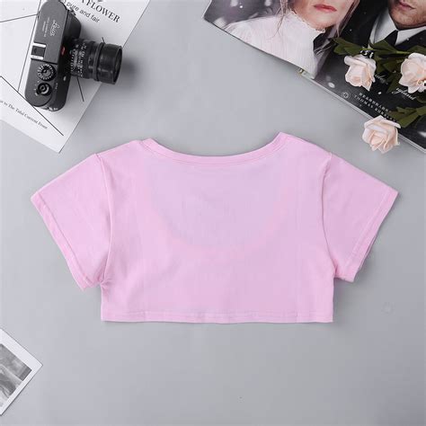 Womens Sexy Open Chest Tank Top Short Sleeve Vest Blouse Casual Crop Top T Shirt Ebay