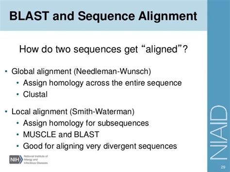 blast and sequence alignment