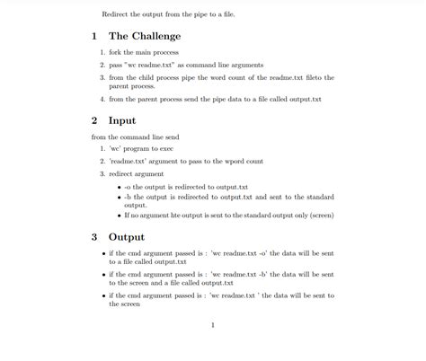 Solved Redirect The Output From The Pipe To A File 1 The