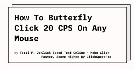 How To Butterfly Click 20 Cps On Any Mouse Click Speed Test Online Make Click Faster Score