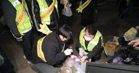 영수증 찾자 한파 속 음식물쓰레기 뒤적이는 사람들