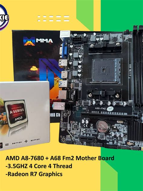 AMD A8 7680 APU 3 5GHZ 4C 4T 4MB RDN R7 FM2 Bundle MMA Fm2 A88X Box Type Brandnew Shopee