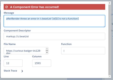 Trailhead Lightning Web Component Error Afterrender Threw An Error In Cbearlist E Ei Is