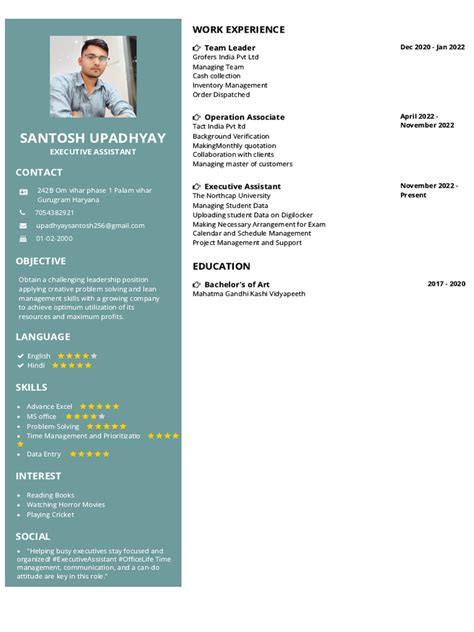 santosh upadhyay resume pdf business