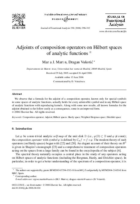 Pdf Adjoints Of Composition Operators On Hilbert Spaces Of Analytic Functions