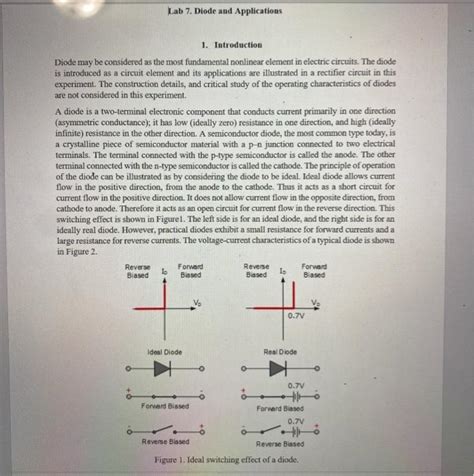 Solved Lab 7 Diode And Applications 1 Introduction Diode Chegg Com