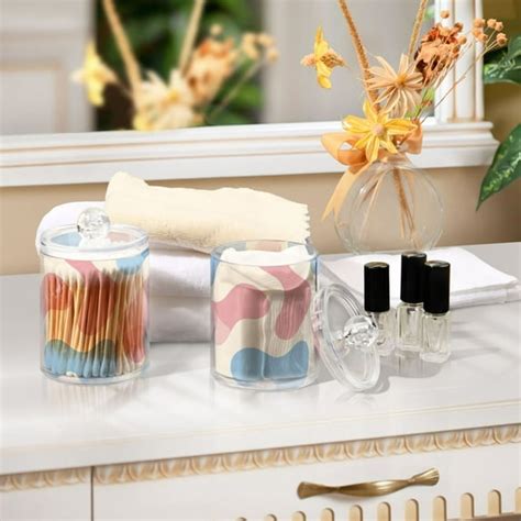 Ckdifva Cute Patterns Storage Jar With Lid Acrylic Organization Storage