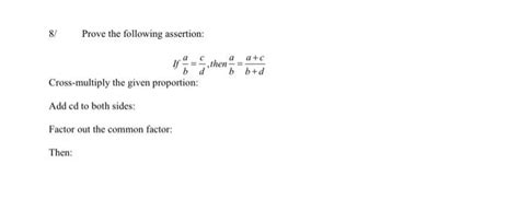 Solved 8 Prove The Following Assertion A Ac 11 Then B D