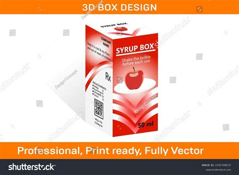50 Ml Syrup Box Packaging Design Stock Vector Royalty Free 2192708237