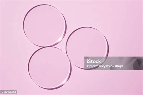 분홍색 배경에 빈 페트리 접시 밝은 햇빛 짙은 그림자 대조 실험실 화장품 실험실 항목 라운드 투명 유리 접시 페트리 접시에 대한 스톡 사진 및 기타 이미지 Istock