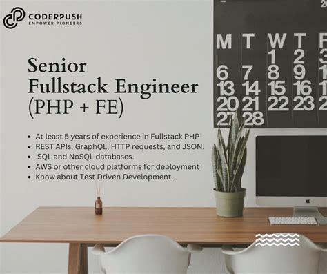 Coderpush On Linkedin Hiring Senior Fullstack Engineer Php Fe The Ideal Candidate Will