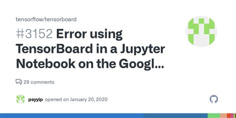 Error Using TensorBoard In A Jupyter Notebook On The Google Cloud Platform Issue
